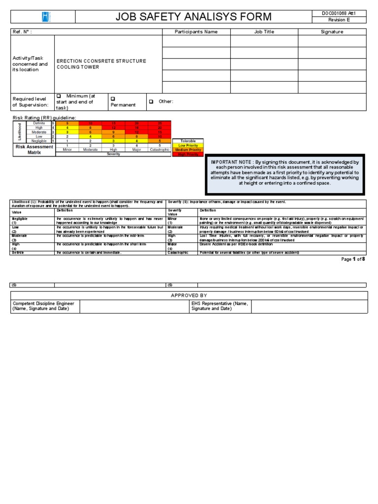 Jsa Erection Concrete Structure Cooling Tower | PDF | Occupational ...