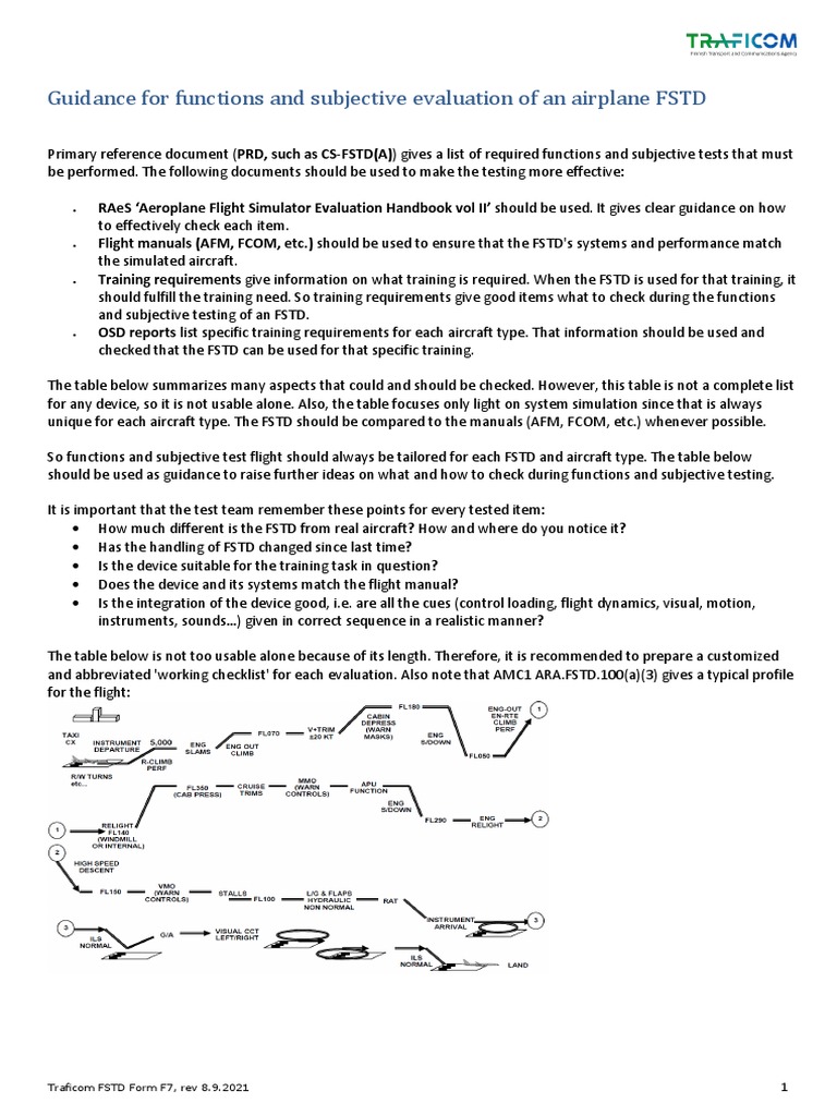 Form F7 - Guidance For Airplane FSTD Evaluation | PDF | Takeoff | Aviation