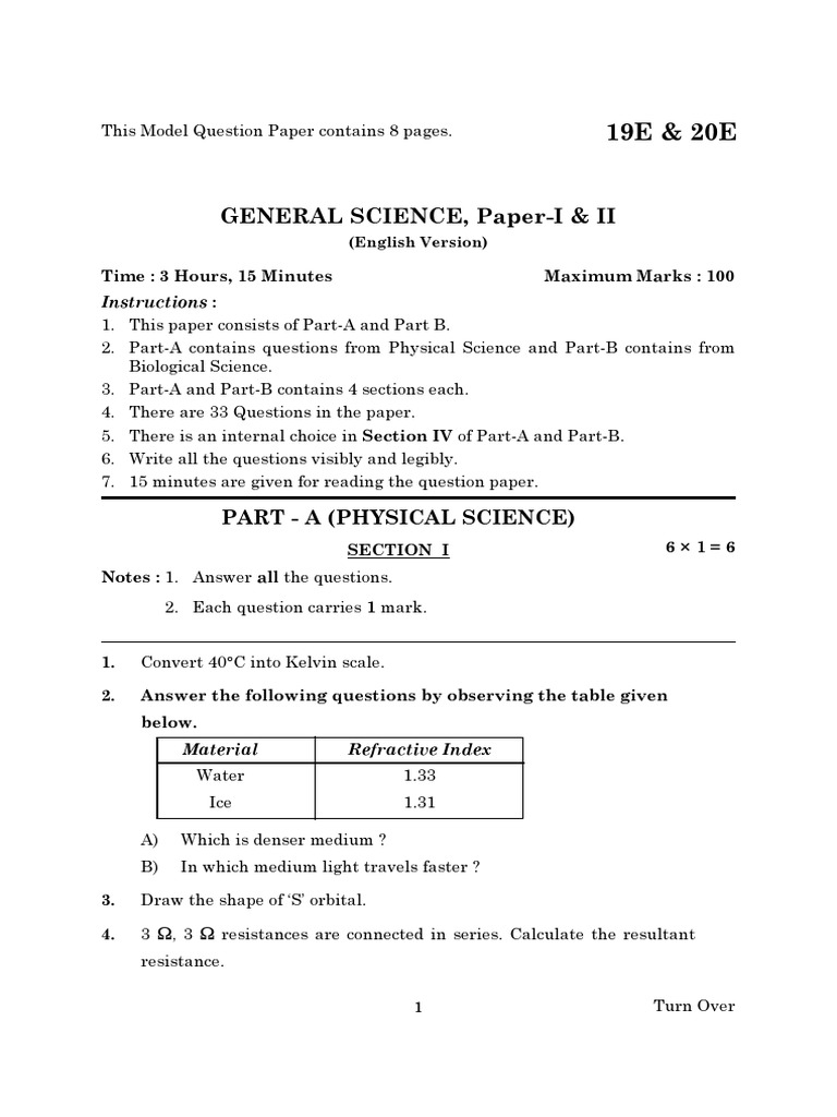 Science Exam Question Paper Guide | PDF | Respiratory System | Homo
