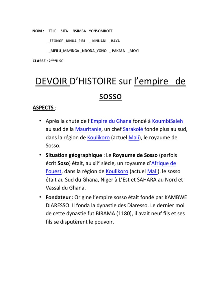 Histoire et déclin de l'empire Sosso | PDF