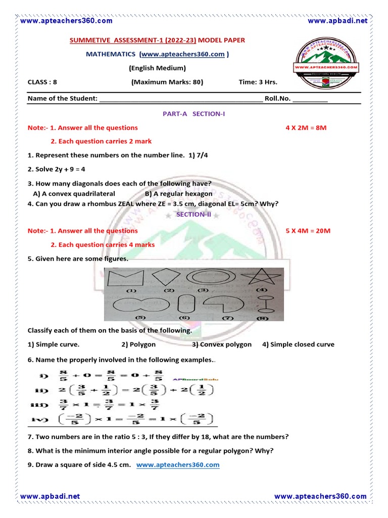 8TH Maths S.a-1 New | PDF | Rectangle | Geometric Shapes
