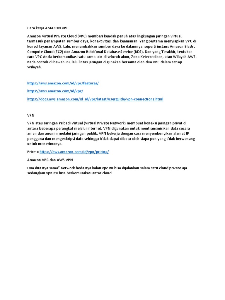 Cara Kerja AMAZON VPC | PDF