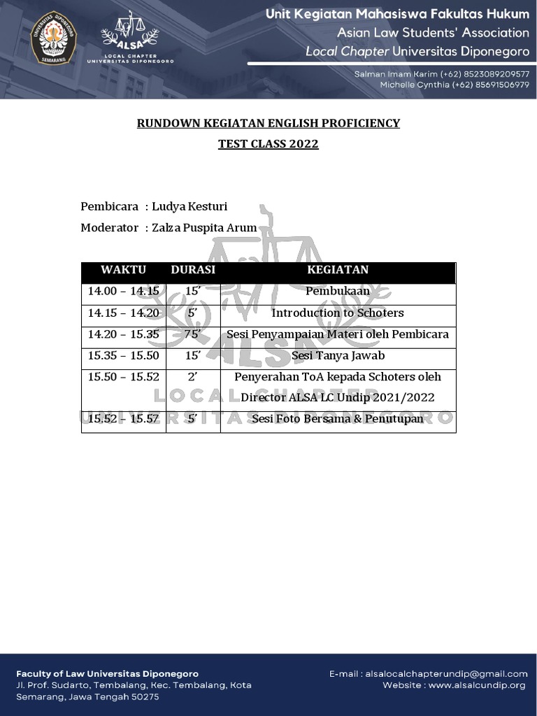 Rundown EPT Class 2022 | PDF
