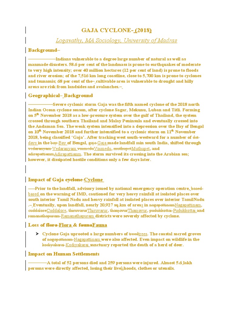 Gaja Cyclone | PDF | Natural Environment | Seasons