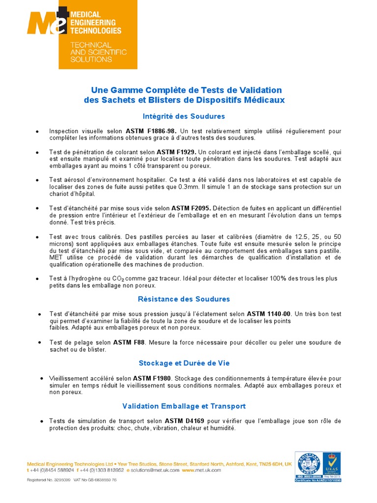 Packaging Validation Testing From Met French Pdf Soudage Construction