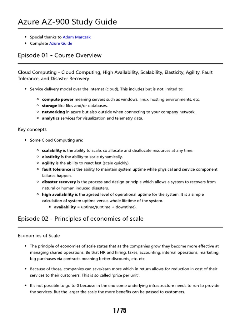AZ 900 Cheatsheet | PDF | Microsoft Azure | Cloud Computing AZ 900 Cheatsheet | PDF | Microsoft Azure | Cloud Computing