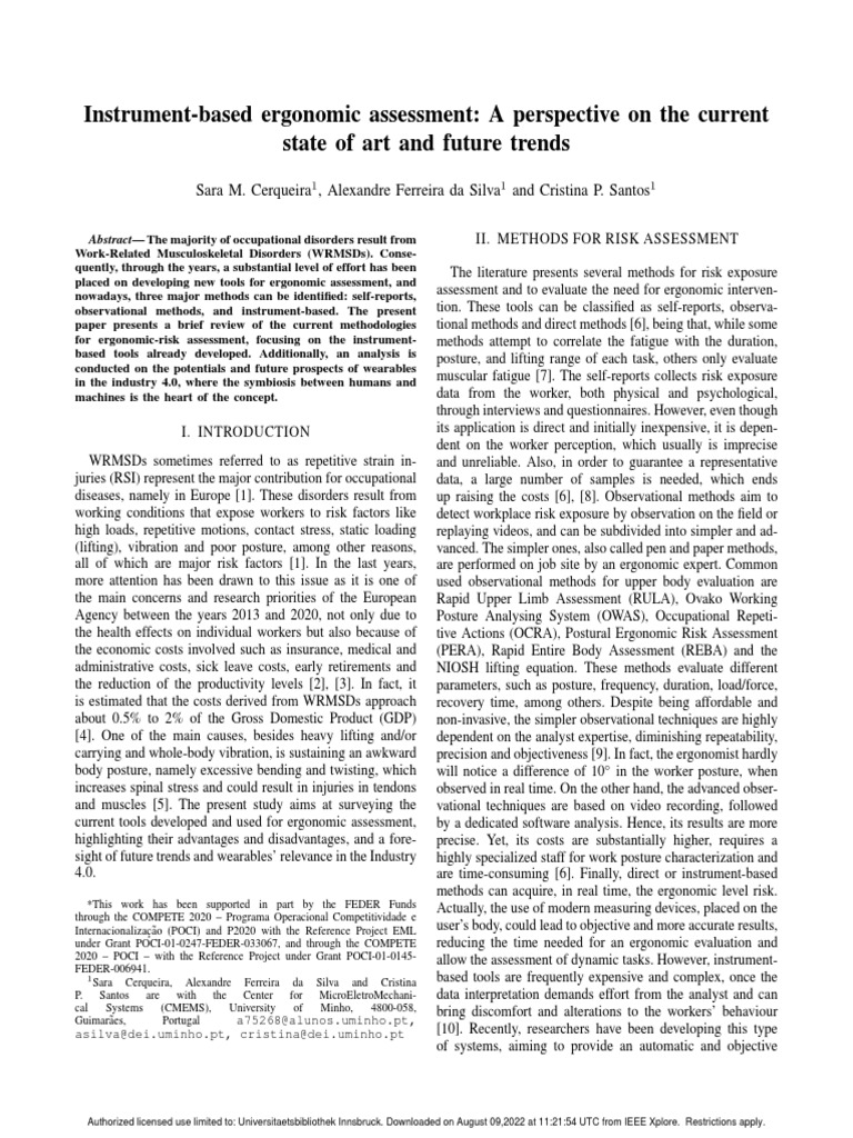 2019 - Cerqueira - Instrument Based Ergonomic Assessment A Perspective ...