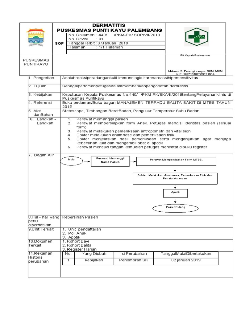SOP Penanganan Dermatitis di Puskesmas | PDF | Sains & Matematika ...
