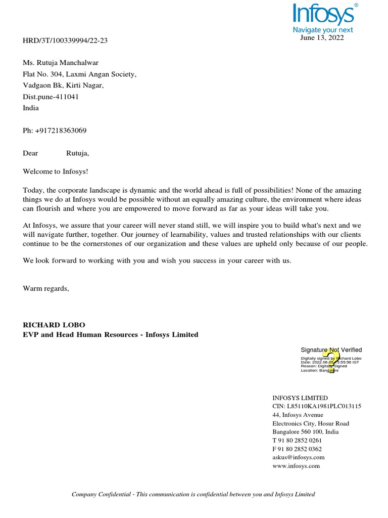 Offer Letter. | PDF | Salary | Compensation And Benefits