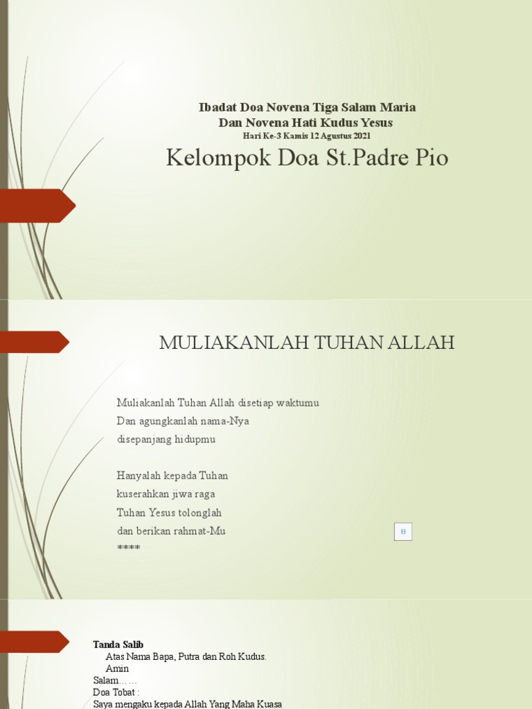 Novena Tiga Salam Maria: Panduan Doa | PDF | Agama & Spiritualitas
