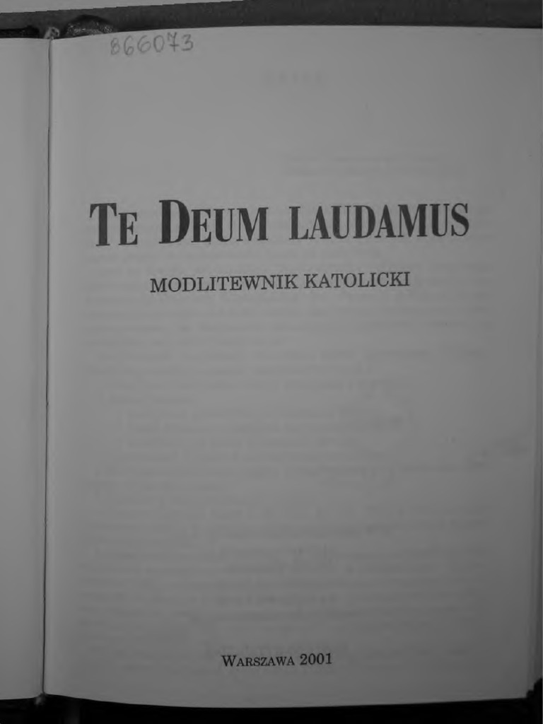 Te Deum Laudamus - Modlitewnik Katolicki - Polskko - Łaciński | PDF Te Deum Laudamus - Modlitewnik Katolicki - Polskko - Łaciński | PDF