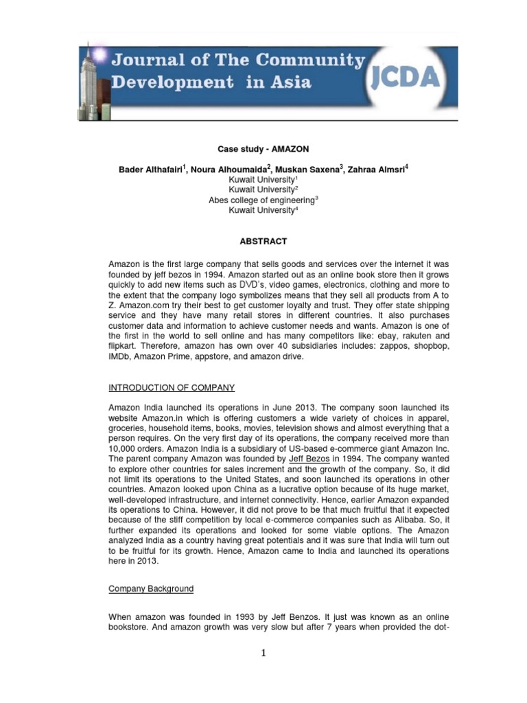 Analyzing Amazon's Global E-Commerce Dominance: A Case Study on the ...