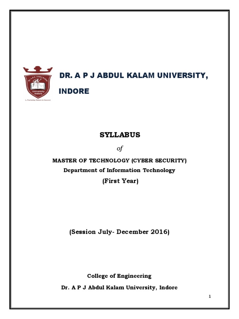 MTech Cyber I and II Sem Syllabus | PDF | Cryptography | File System