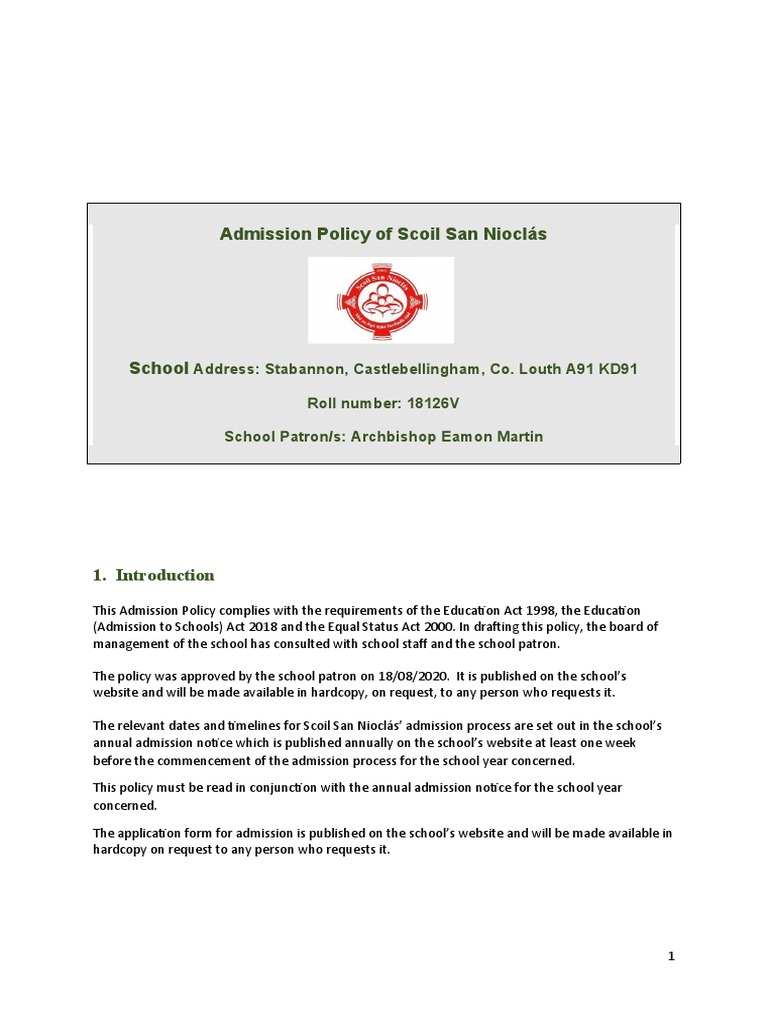 Admissions Policy 2023 Updated | PDF | University And College Admission ...