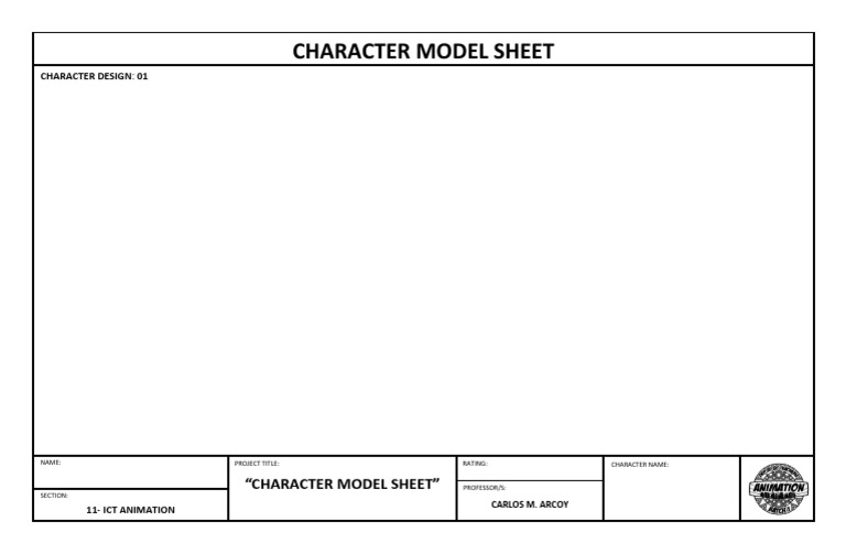 Character Model Sheet Template | PDF | Art | Technology & Engineering