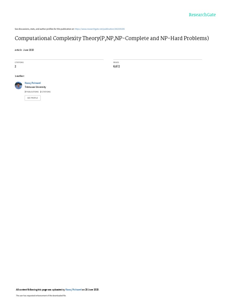 Complexitytheorypnpnp Completeandnp Hard Pdf Time Complexity Computational Complexity Theory