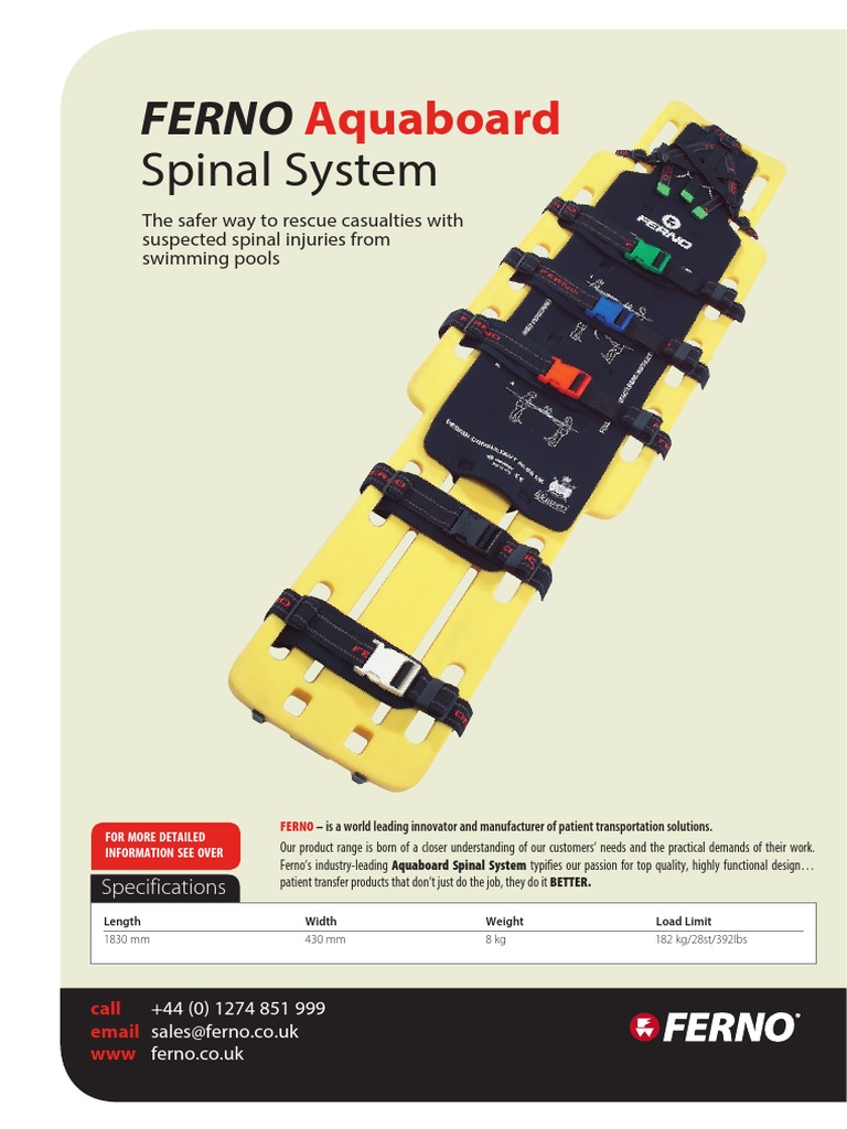 Aquaboard Spinal System Sheet | PDF | Equipment | Manufactured Goods