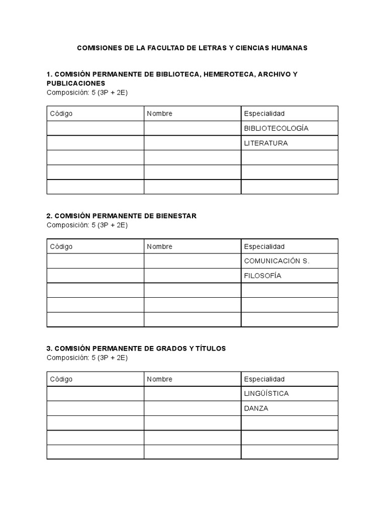 Comisiones de La FLCH | PDF