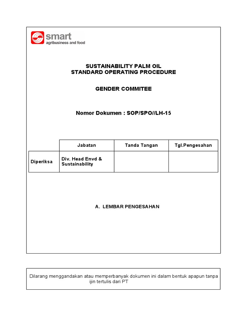 SOP-SPO - LH-15 SOP Gender Commitee | PDF | Politik | Ilmu Sosial