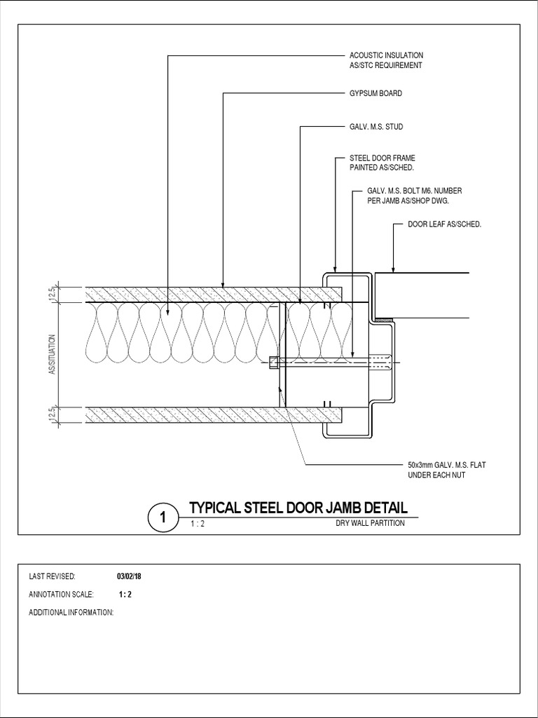 3 Typical Steel Door Jamb Detail (Dry Wall Partition) | PDF