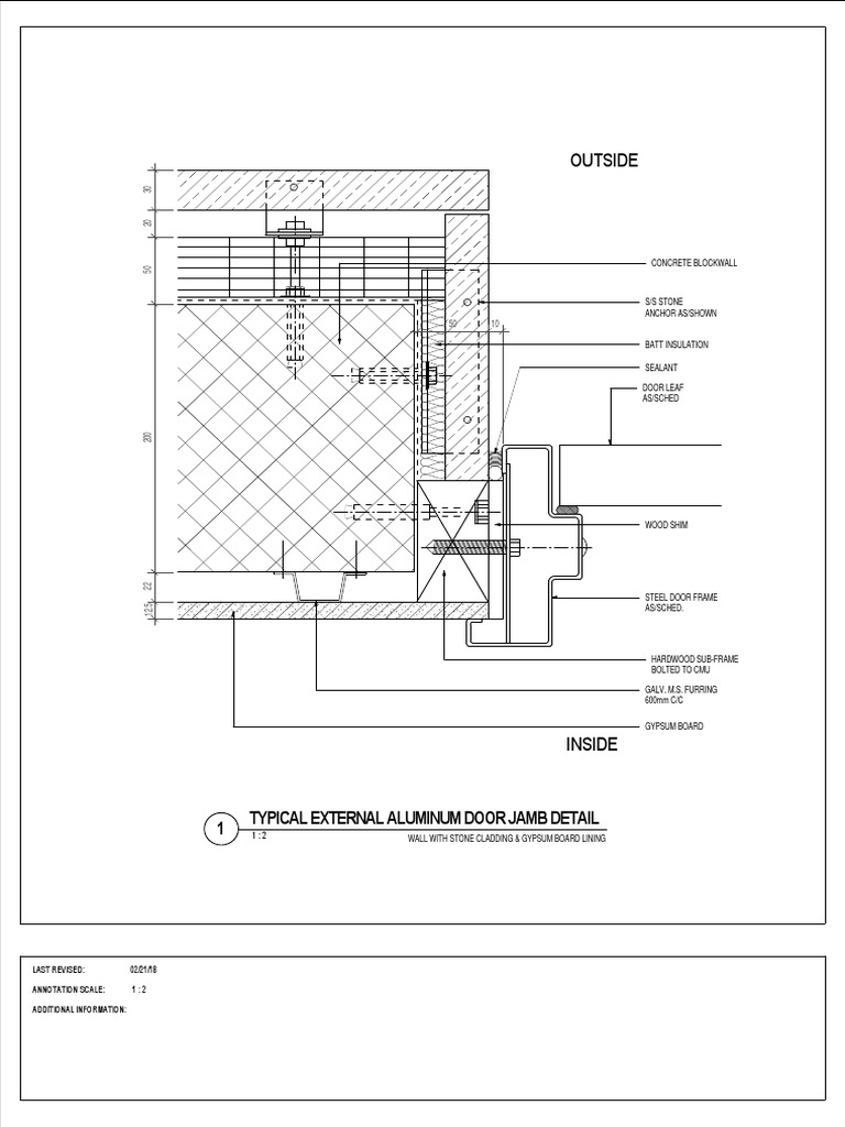 Aluminum Door Jamb Detail with Stone Cladding | PDF | Economic Sectors ...