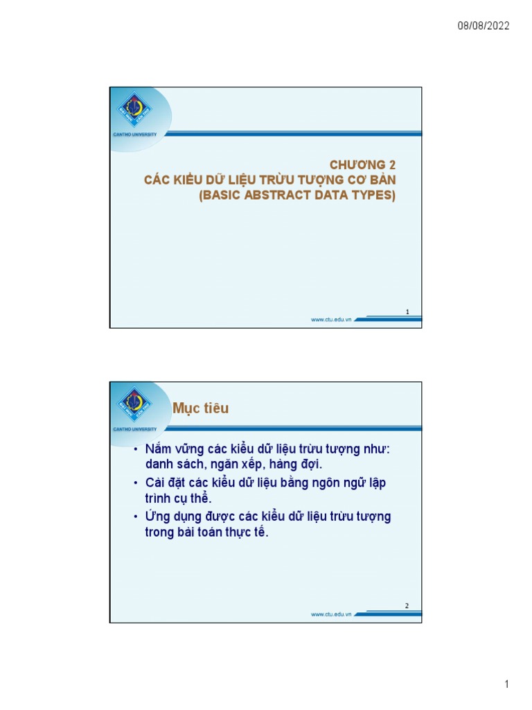 Chương 2 - ADT | PDF