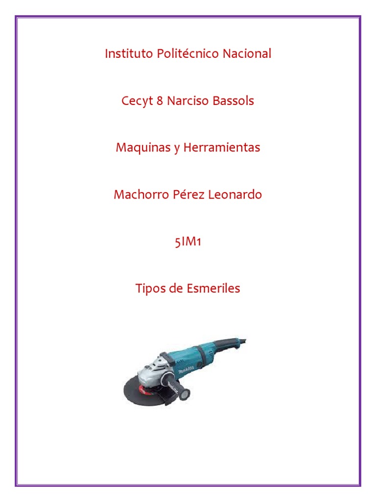 Tipos de Esmeril MPL | PDF | Procesos industriales | Bienes manufacturados