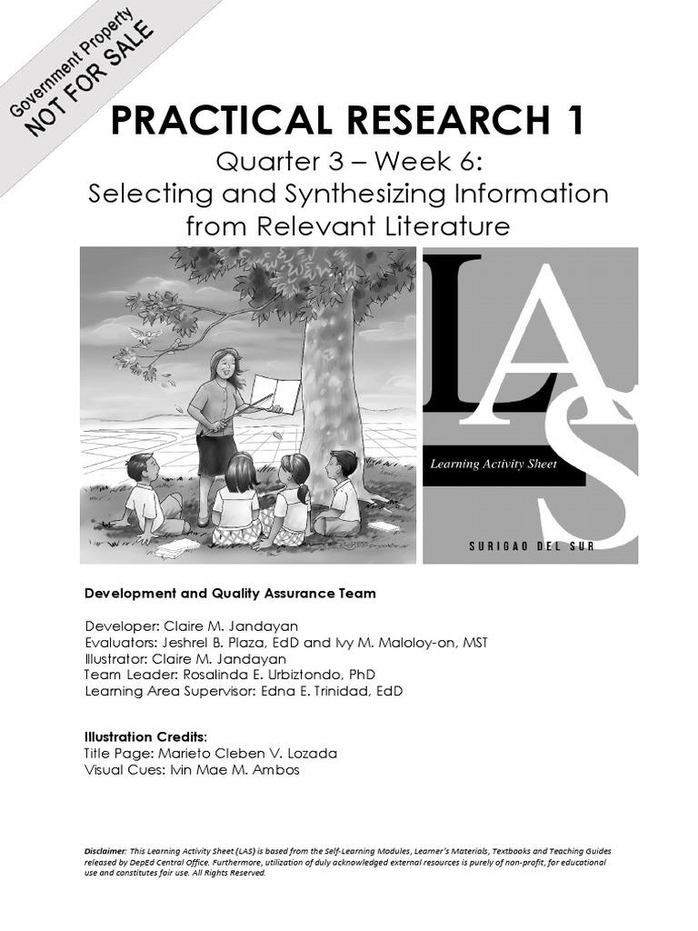 PracticalResearch1 q3 Week6 v4 | PDF | Learning | Theory