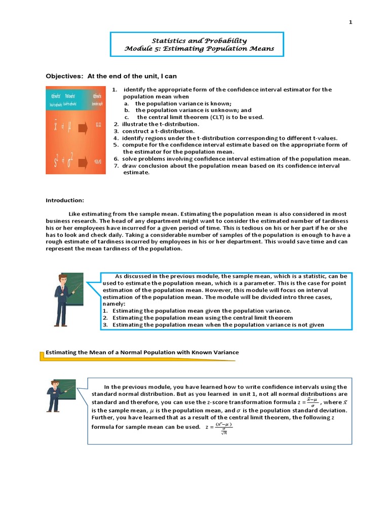 Statistics and Probability Module 5 Moodle - Copy | PDF | Normal Distribution | Sample Size ...