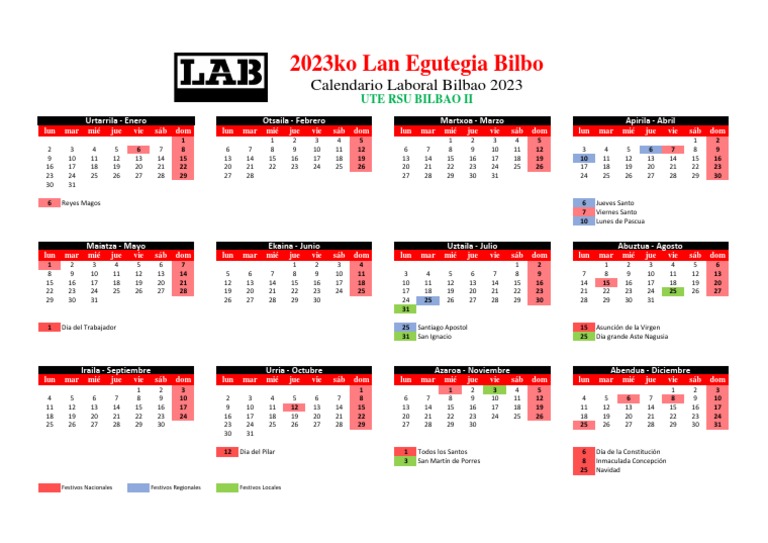 Calendario LAB 2023 | PDF | Observancias | Calendario litúrgico