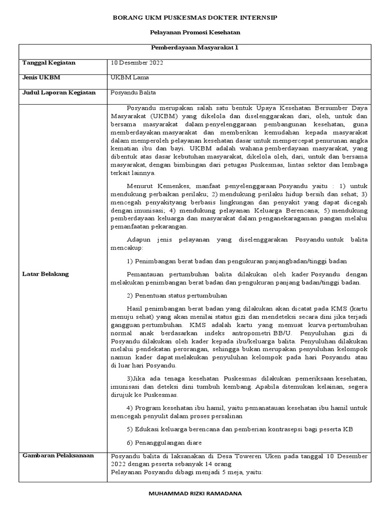 UKM - Promkes - Pemberdayaan Masyarakat | PDF