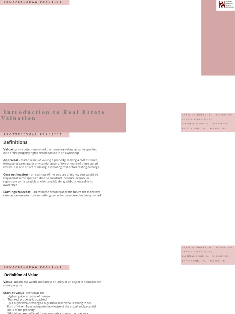Introduction To Real Estate Valuation | PDF | Real Estate Appraisal ...