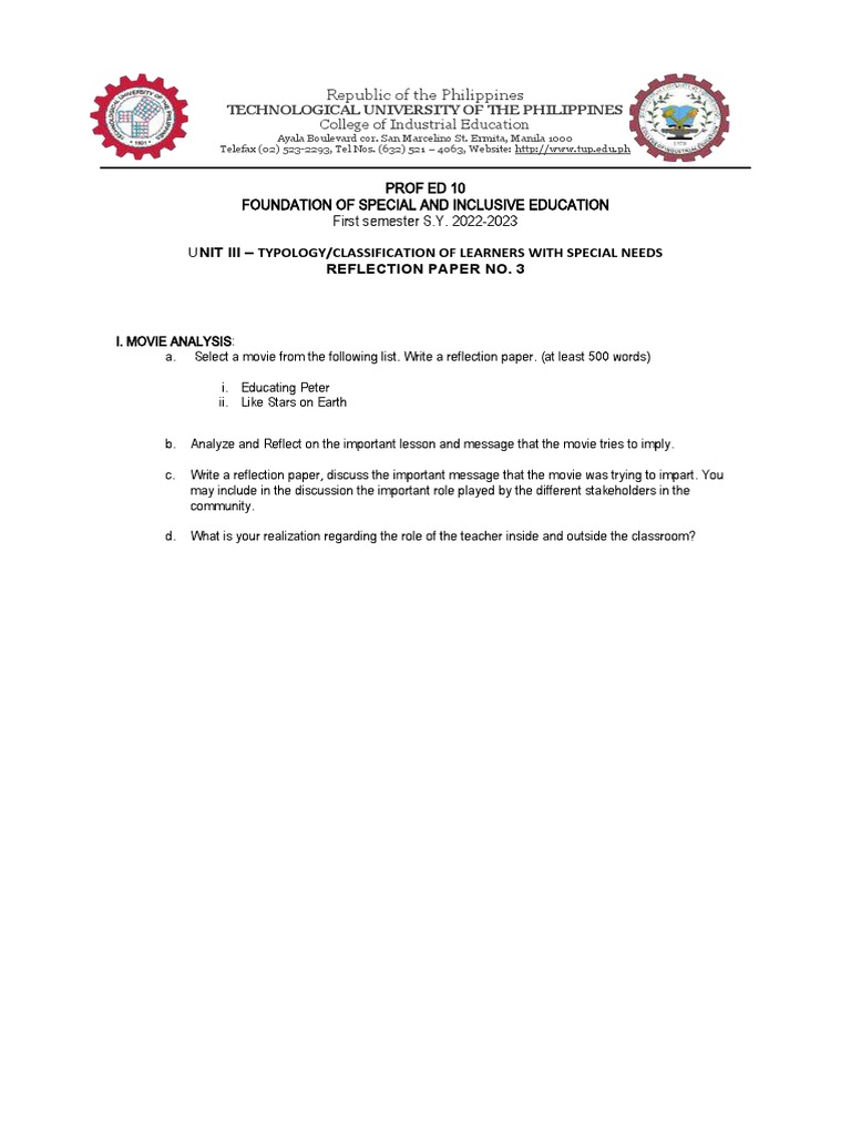 Reflection Paper No. 3 | PDF