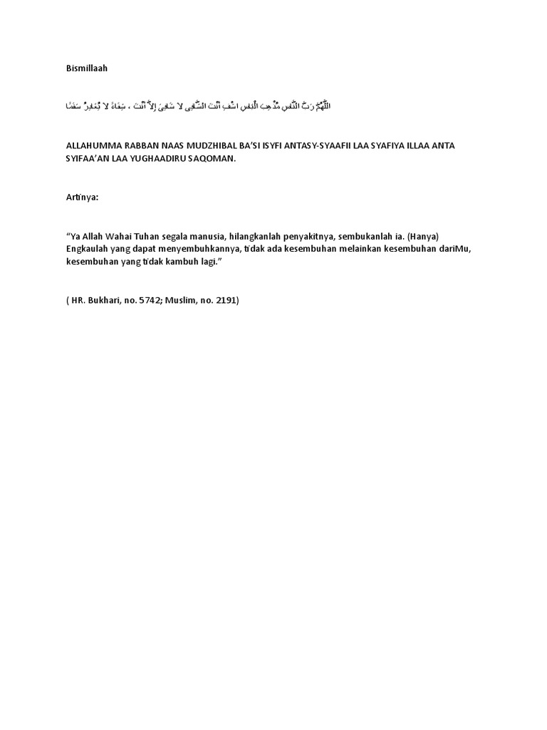 Doa Orang Sakit | PDF