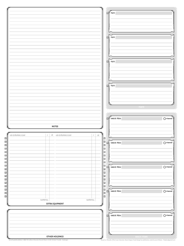3-1-Extended Automated Character Sheet | PDF | Role Playing Games | Tsr, Inc.