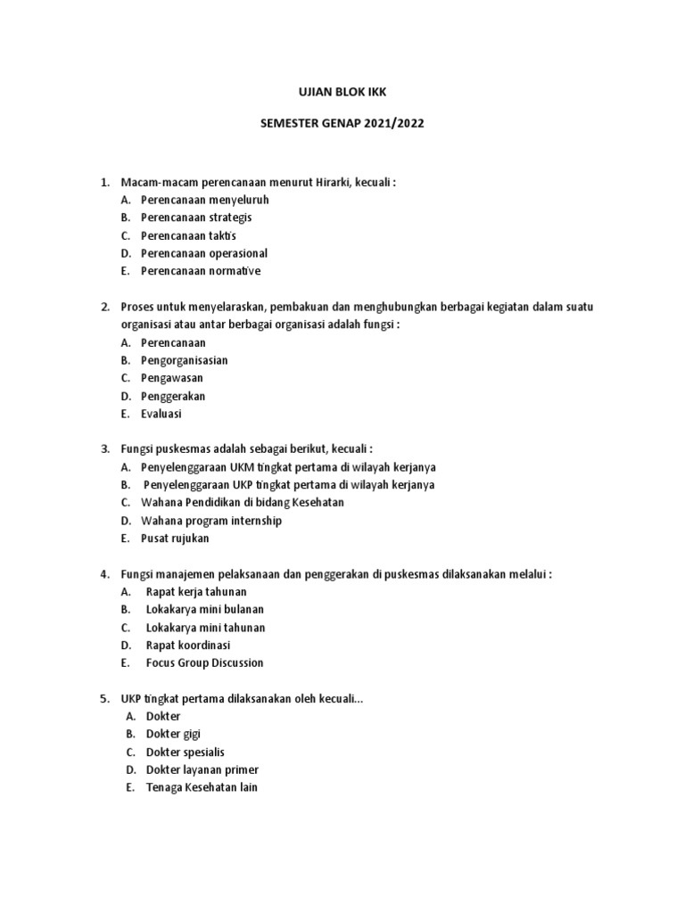 Ujian Blok Ikk 2022 | PDF | Pengembangan Diri | Karier & Perkembangan