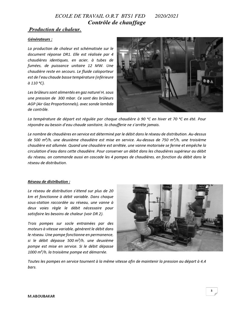 Controle de Chauffage BTS Fed | PDF | Chaudière | Pompe