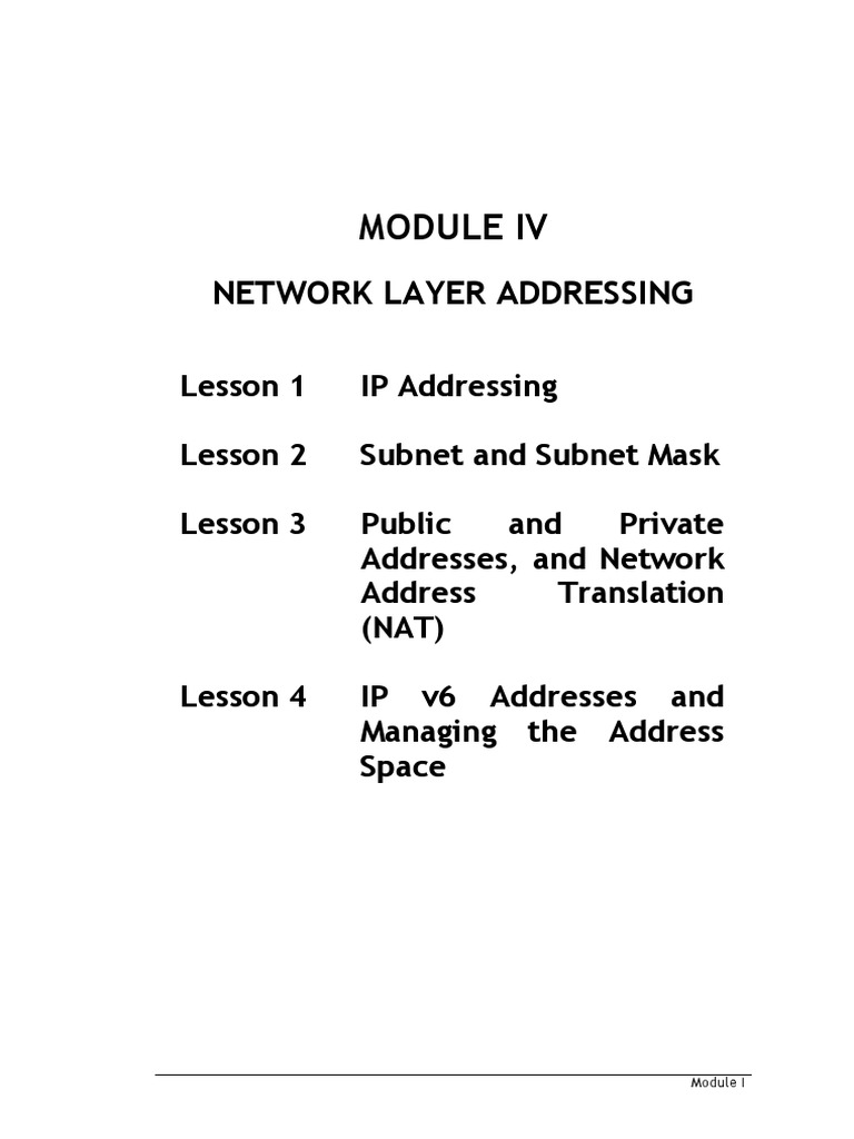 Netcom Module IV | PDF | Ip Address | Computer Network