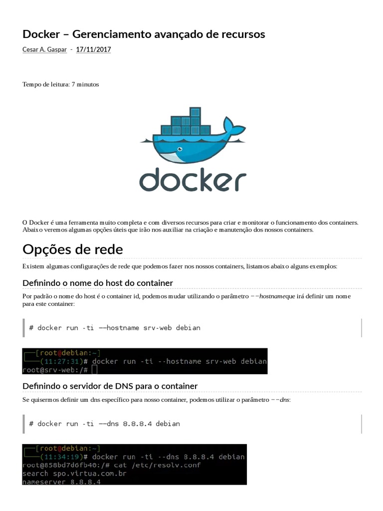 Linux Na Web - Docker - Gerenciamento Avançado de Recursos | PDF | Rede ...