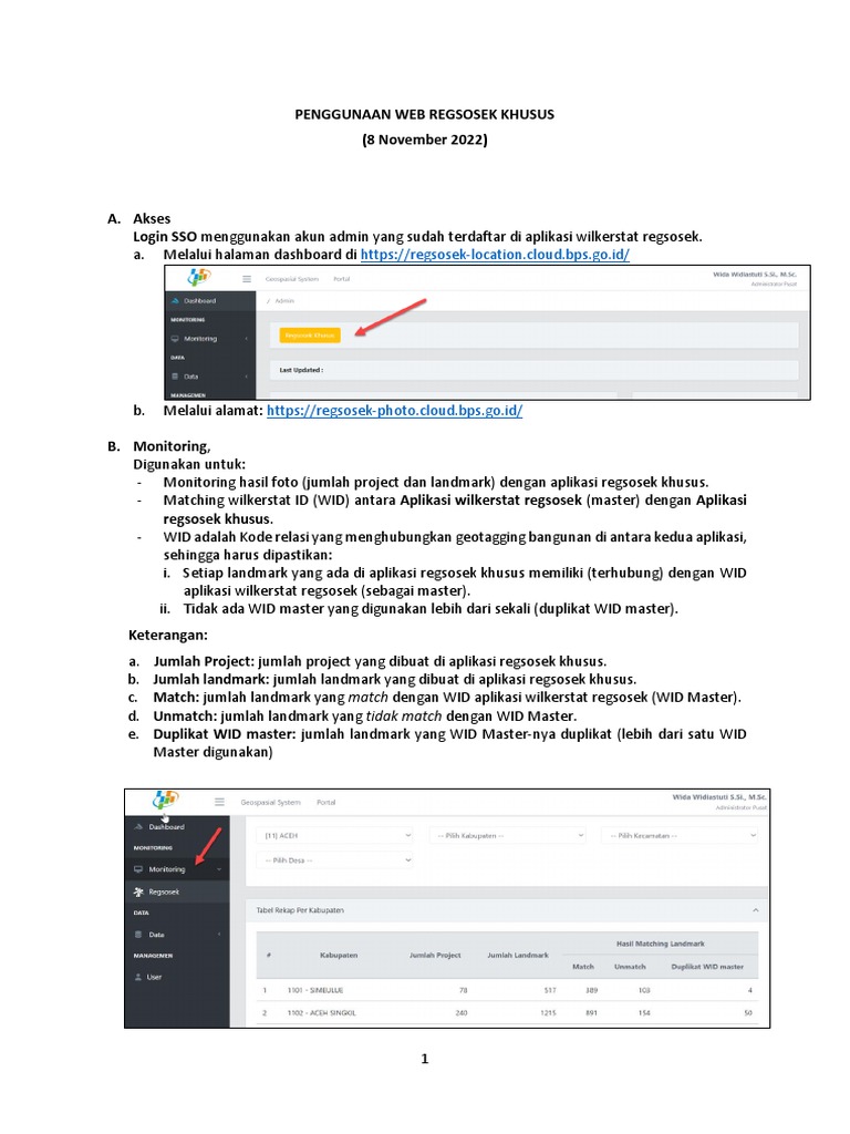 Penggunaan Web Regsosek Khusus | PDF