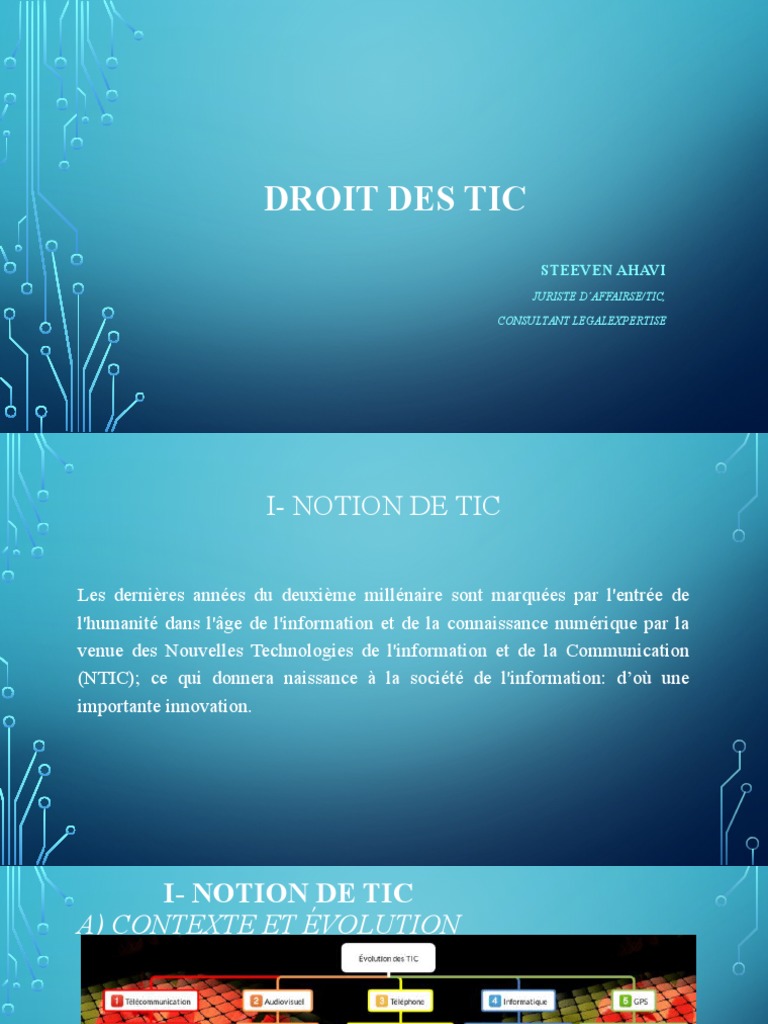 DROIT Et TIC | PDF | Technologies de l'information et de la communication | Télécommunications