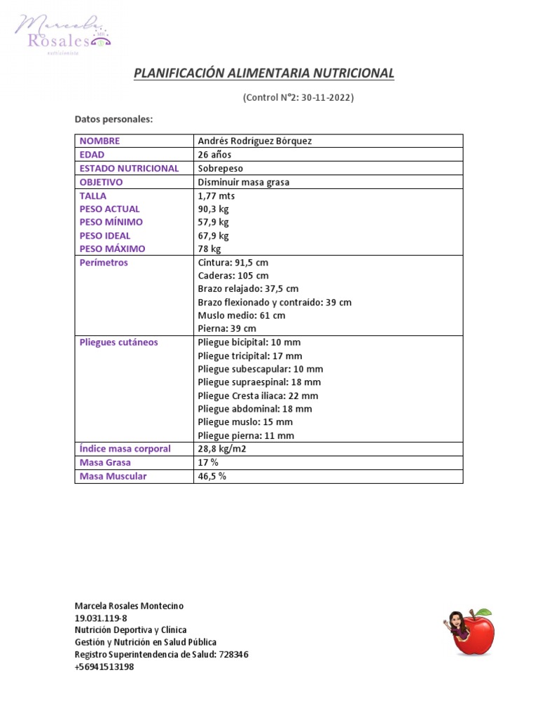 Planificación Alimentaria Nutricional Dic-Enero (Andres R) | PDF | Nutrición | Dieta y nutrición