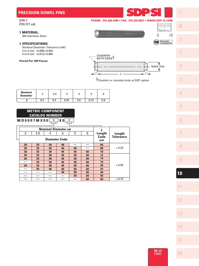 Dowel Pins-Metric | PDF | Building Engineering | Mechanical Engineering