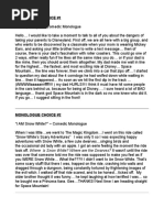 Disney Monologues | PDF