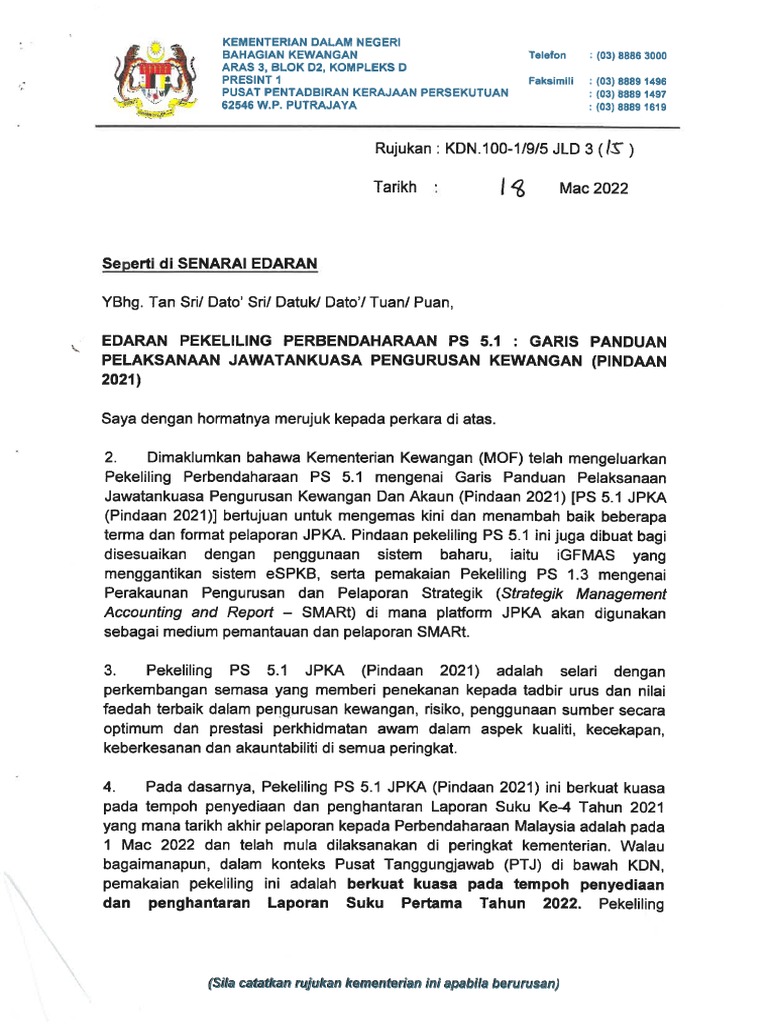 12 - Pekeliling - Perbendaharaan - PS - 51 Jpka | PDF