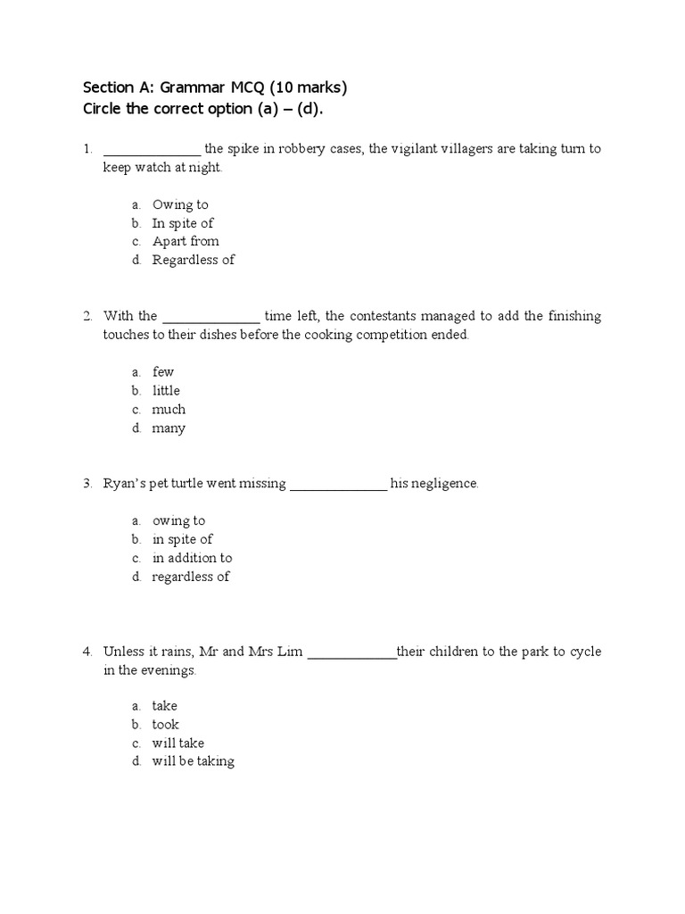 P5 - English Worksheet 4 | PDF