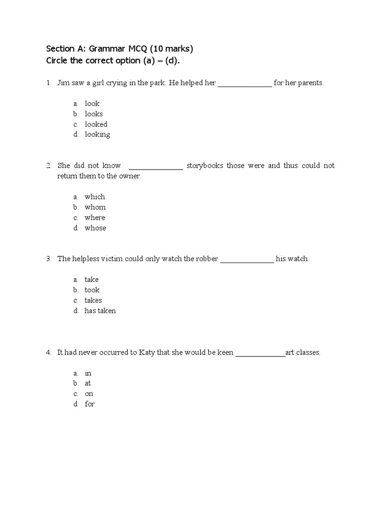 P5 - English Worksheet 5 | PDF | Myopia