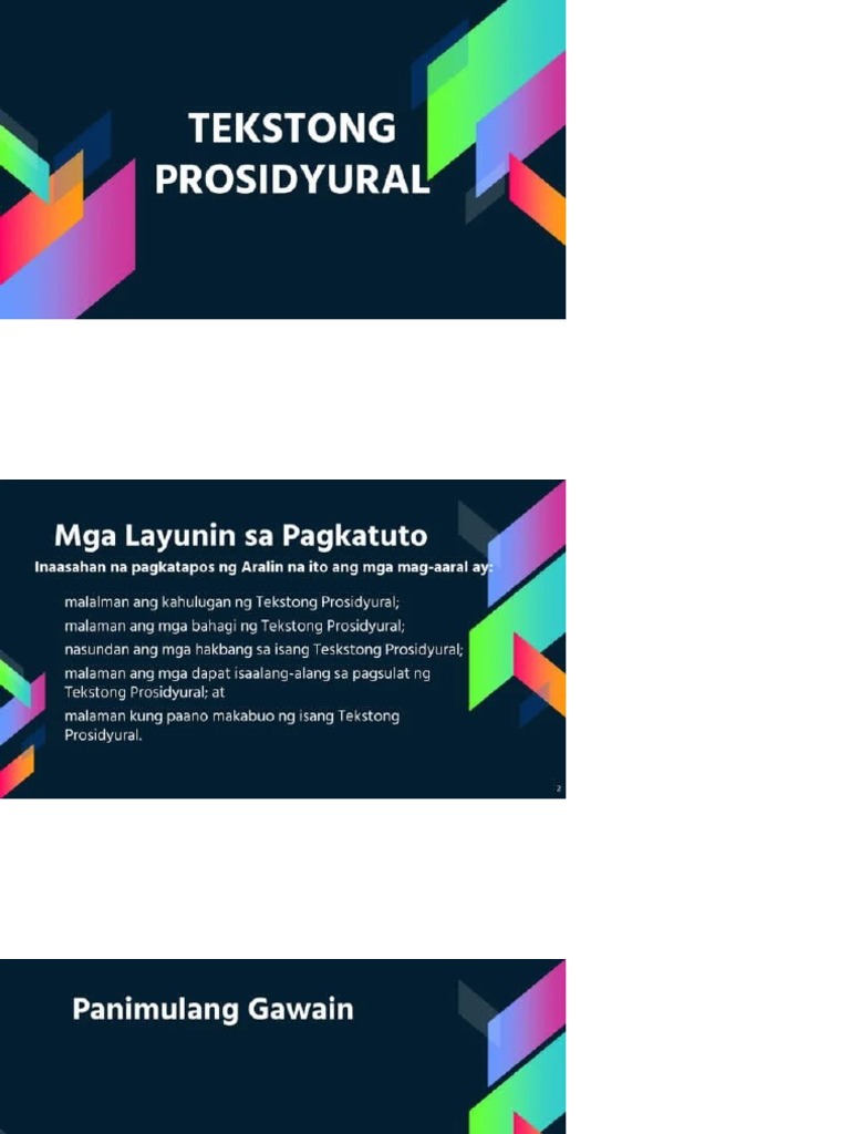 Pagbasa at Pagsusuri - Week 4 - Tekstong Prosidyural | PDF