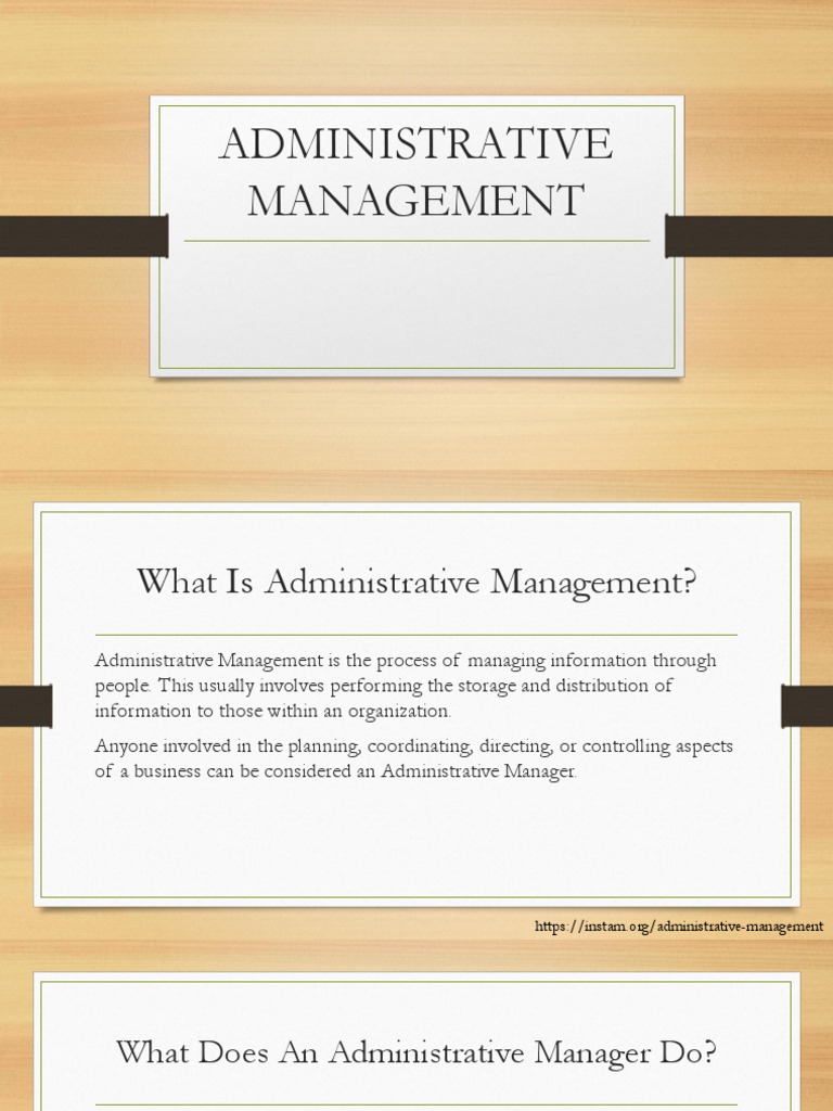 Overview of Administrative Management | PDF | Business | Behavioural ...