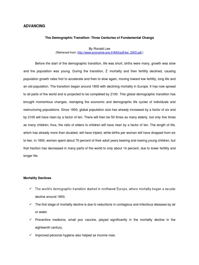 Global Demographic Transition Overview | PDF | Total Fertility Rate ...
